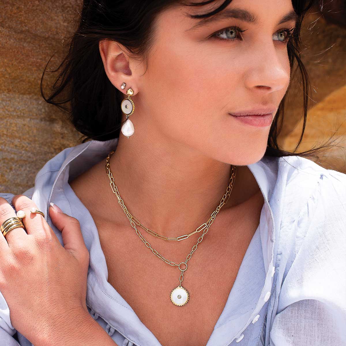 Halcyon Shield Drop Necklace | Murkani